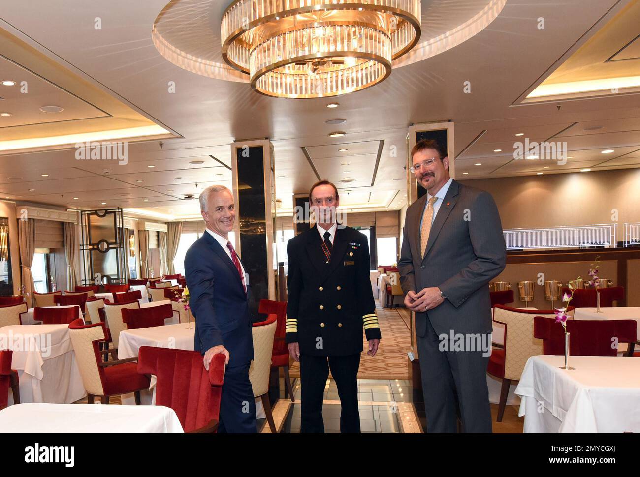 IMAGE DISTRIBUTED FOR CUNARD - David Noyes, left, CEO, Cunard, Captain ...