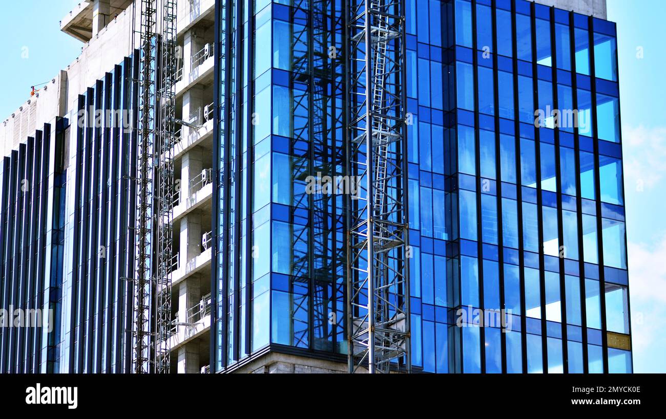 High-rise building under construction. Modern office building Stock ...
