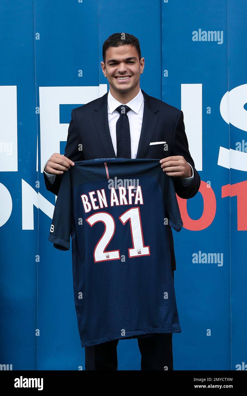 French soccer player Hatem ben Arfa poses with his team jersey after ...