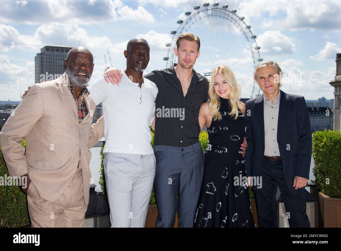 Actors, from left, Yule Masiteng, Djimon Hounsou, Alexander Skarsgard ...