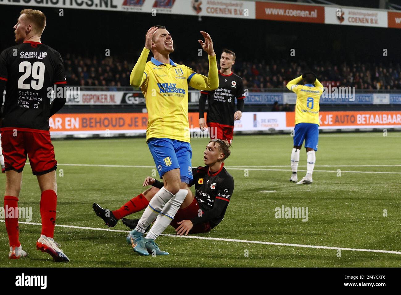 ROTTERDAM - Lars Nieuwpoort of RKC Waalwijk (c) disappointed after missing a chance during the ...