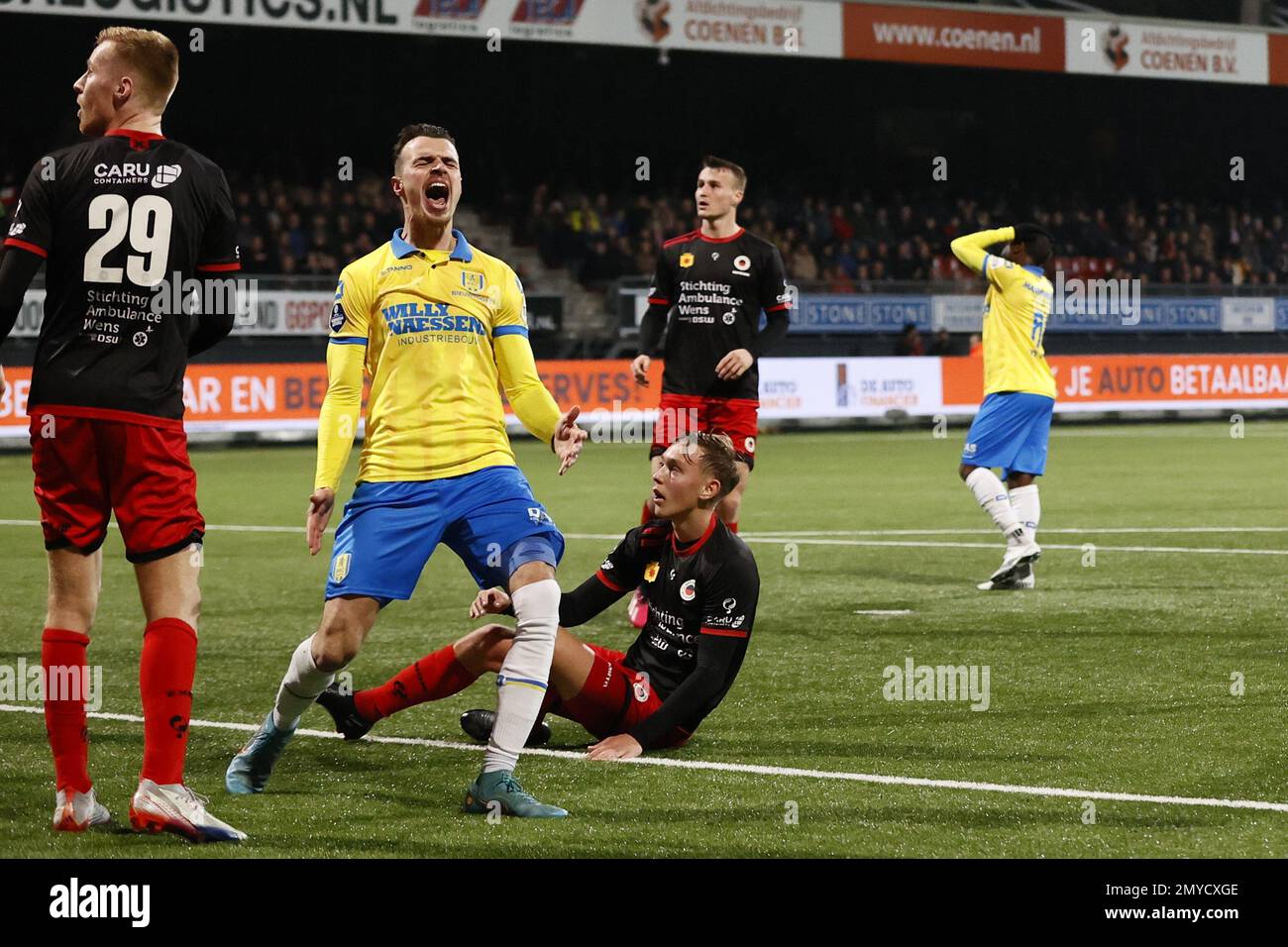 ROTTERDAM - Lars Nieuwpoort of RKC Waalwijk (c) disappointed after missing a chance during the ...