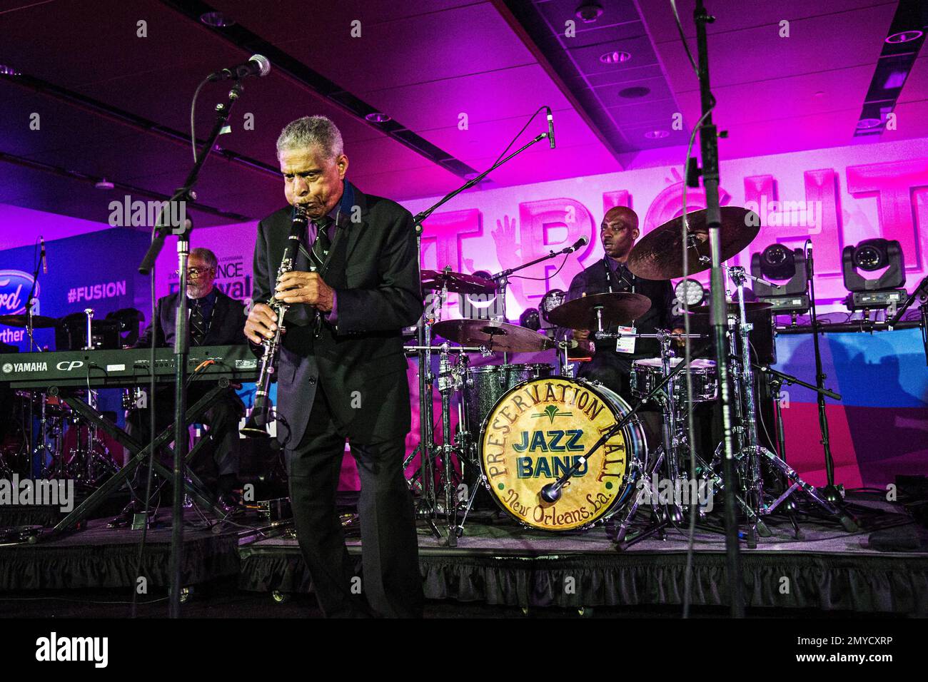 Charlie Gabriel of the Preservation Hall Jazz Band seen at 2016 Essence ...