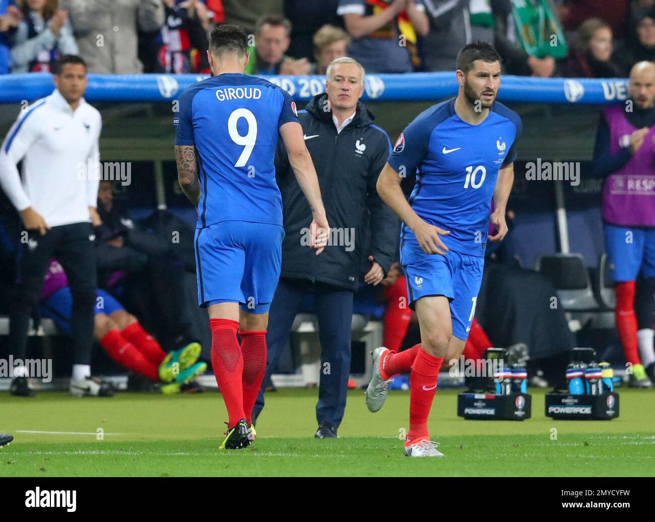 France's Andre Pierre Gignac replaces /Olivier Giroud during the Euro ...