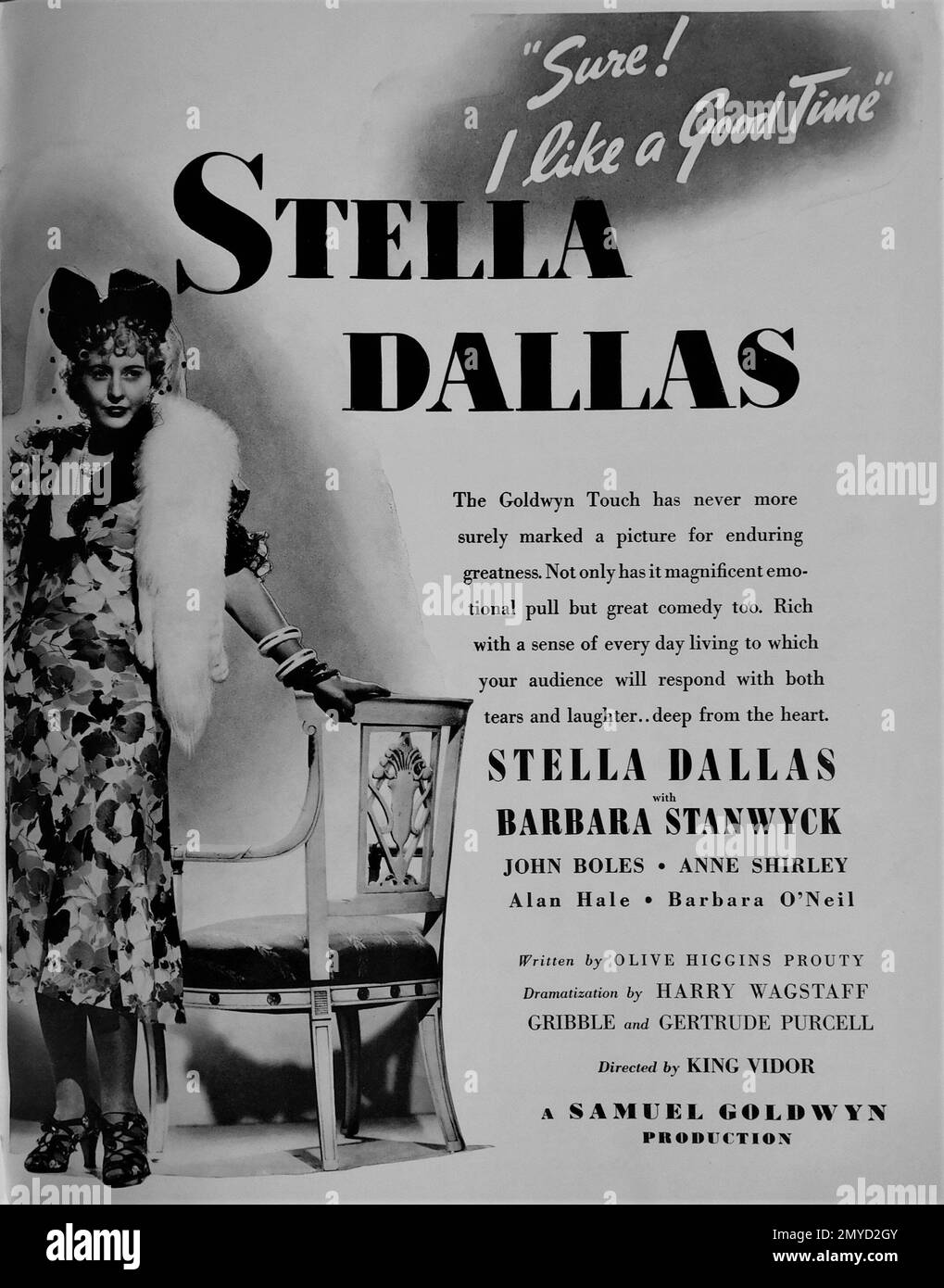 Promotional Artwork for BARBARA STANWYCK in STELLA DALLAS 1937 director ...