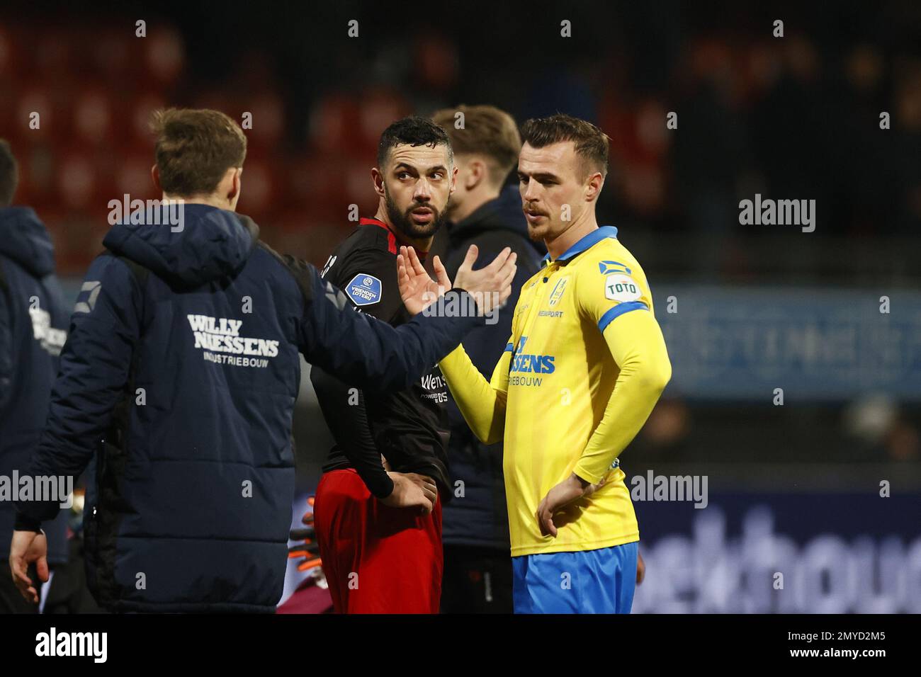 ROTTERDAM - (lr), Sven Nieuwpoort of Excelsior Rotterdam, Lars Nieuwpoort of RKC Waalwijk after ...