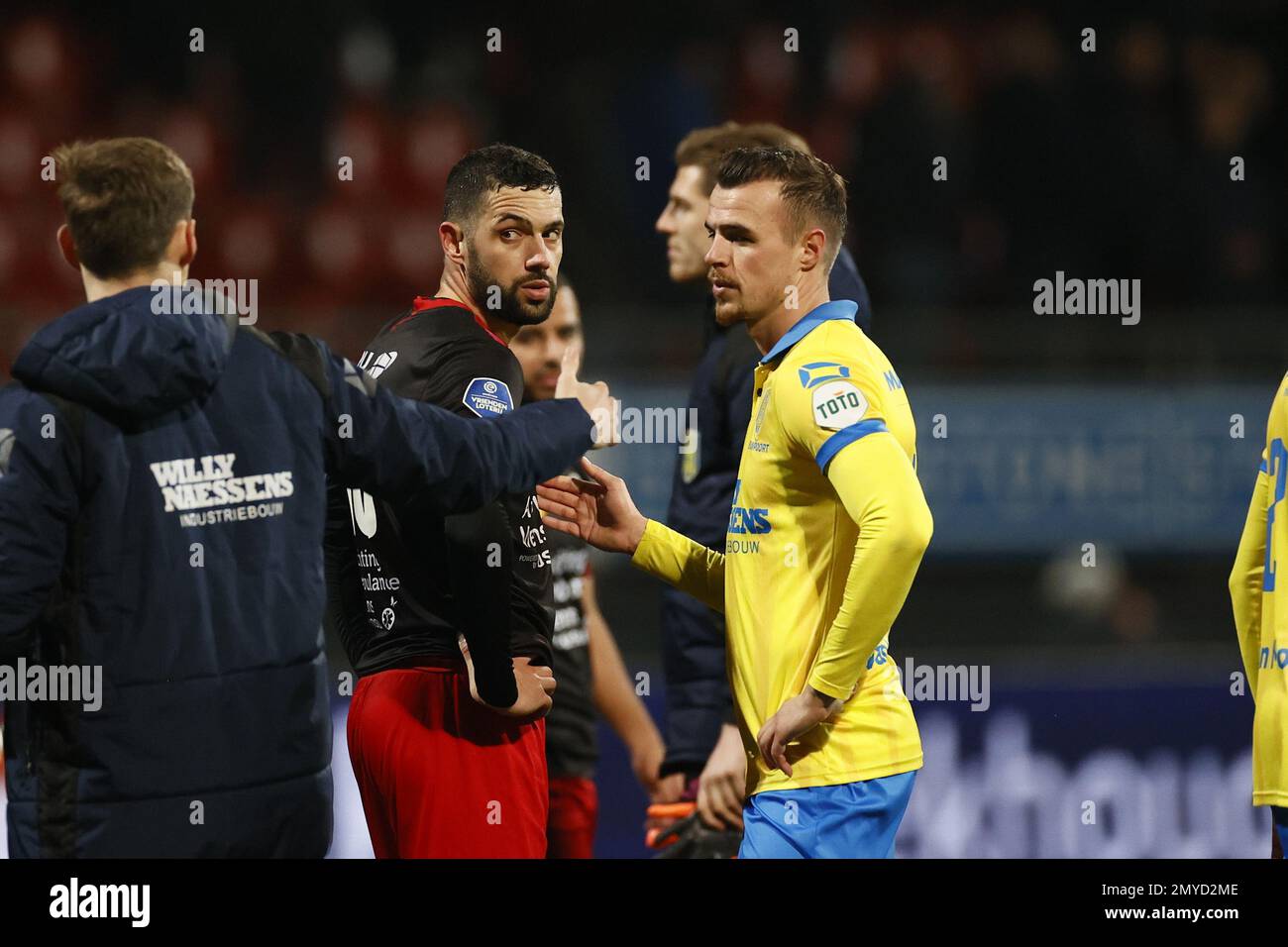 ROTTERDAM - (lr), Sven Nieuwpoort of Excelsior Rotterdam, Lars Nieuwpoort of RKC Waalwijk after ...