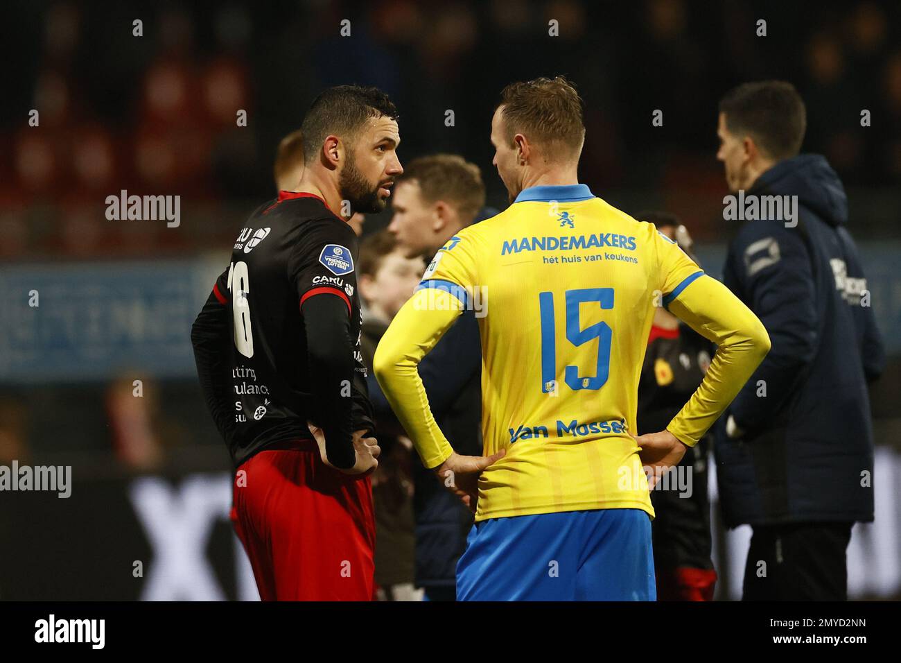 ROTTERDAM - (lr), Sven Nieuwpoort of Excelsior Rotterdam, Lars Nieuwpoort of RKC Waalwijk after ...