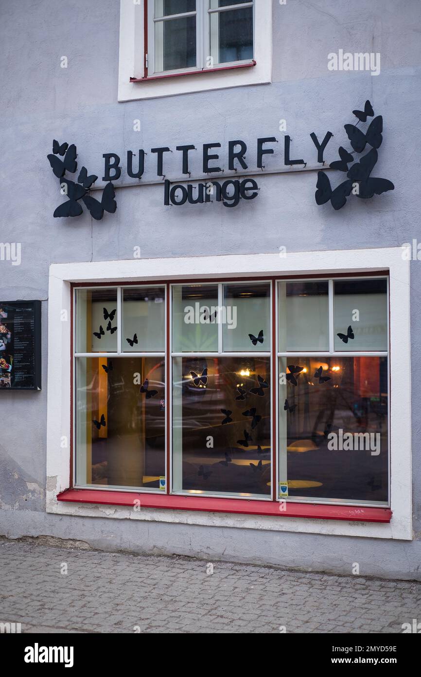 Tallinn, Estonia - Feb 4, 2023: Butterfly Lounge - popular coctail bar ...