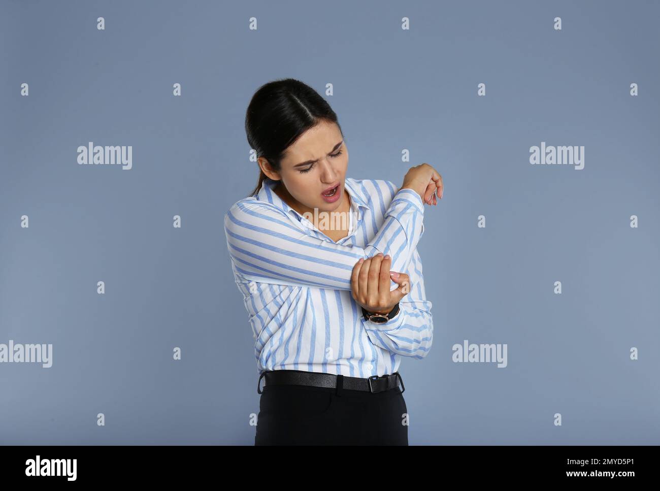 Sick woman elbow joint pain hi-res stock photography and images - Alamy