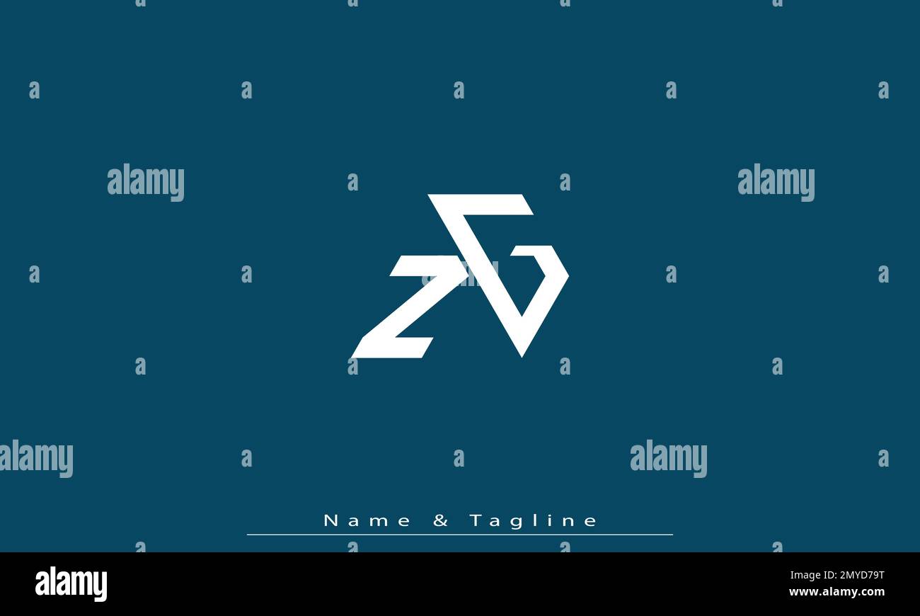 Zg initials logo hi-res stock photography and images - Alamy