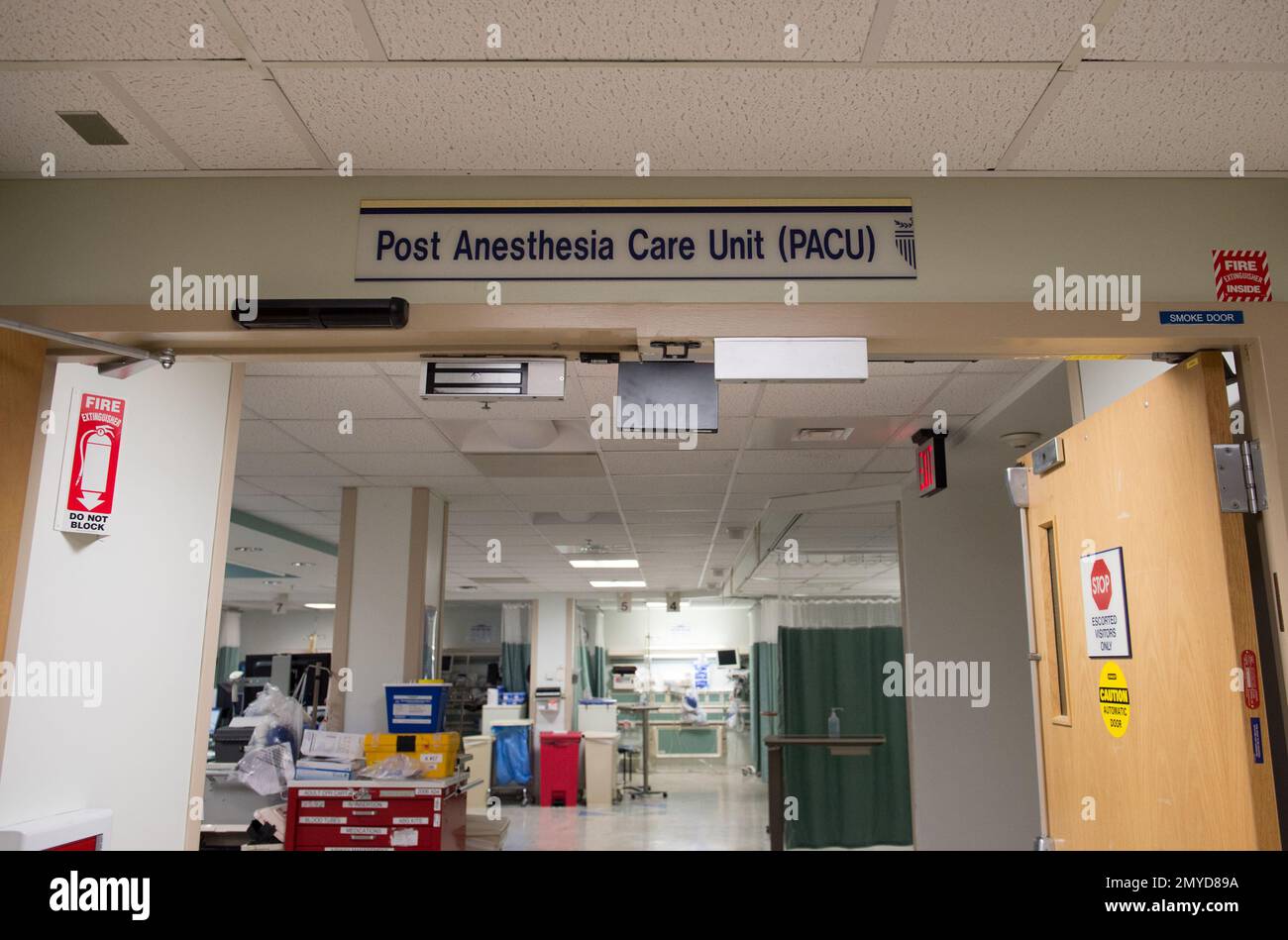 Post Anesthesia Care Unit sign is pictured outside an operating room ...