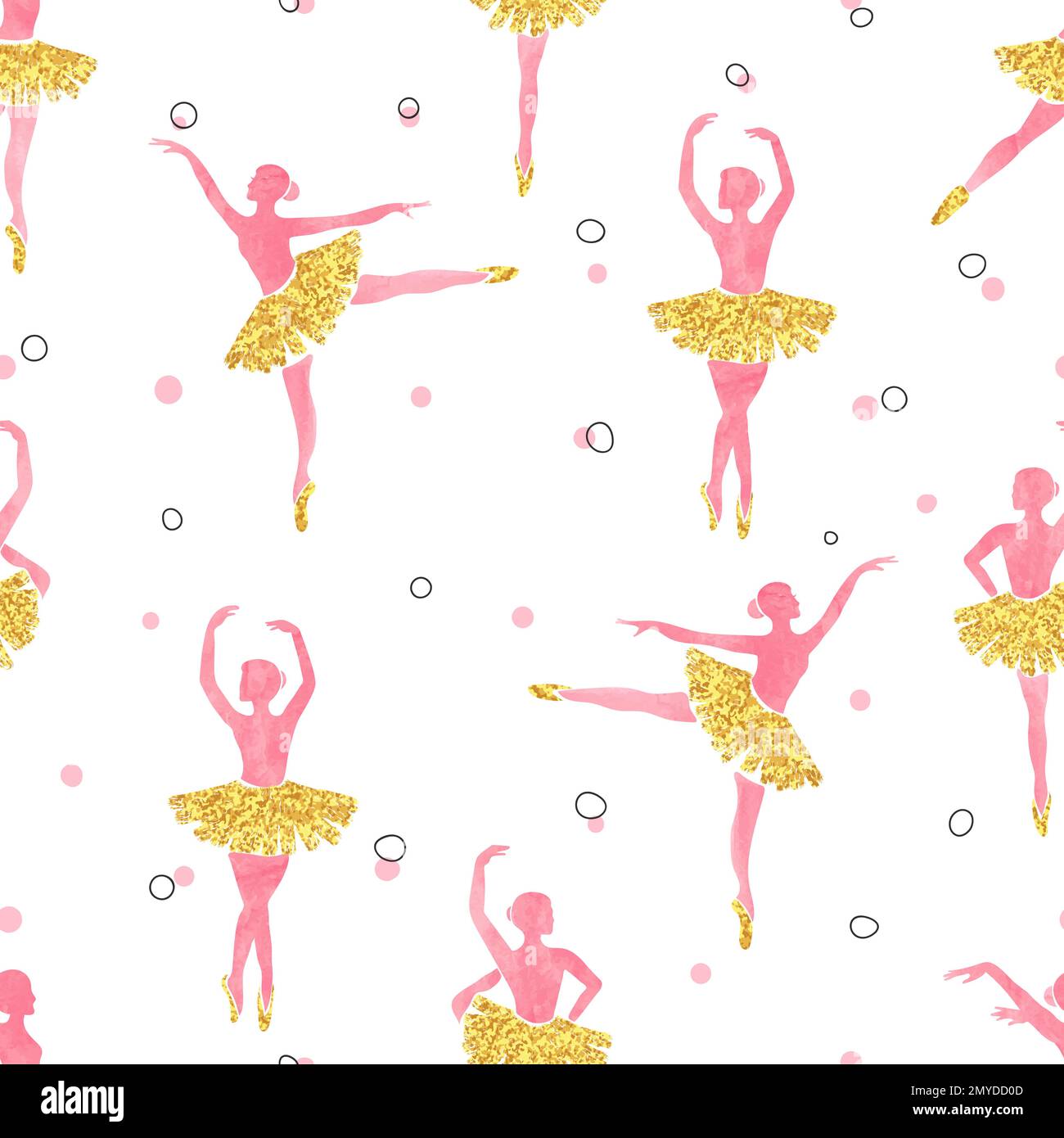 Watercolor seamless ballerinas pattern. Vector illustration Stock Vector Image & Art - Alamy