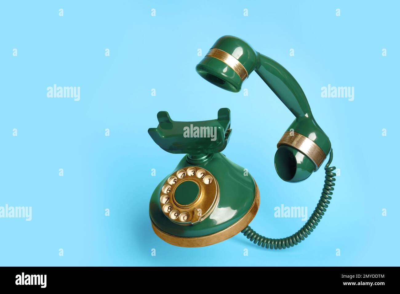 Light blue corded telephone hi-res stock photography and images - Alamy