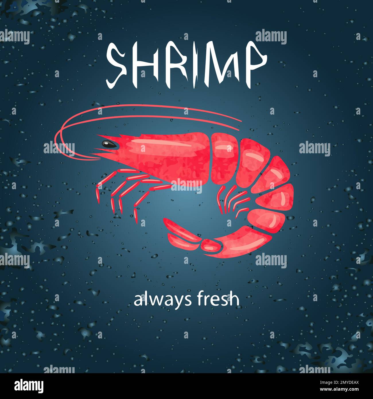 Watercolor shrimp vector illustration. Seafood menu design Stock Vector ...