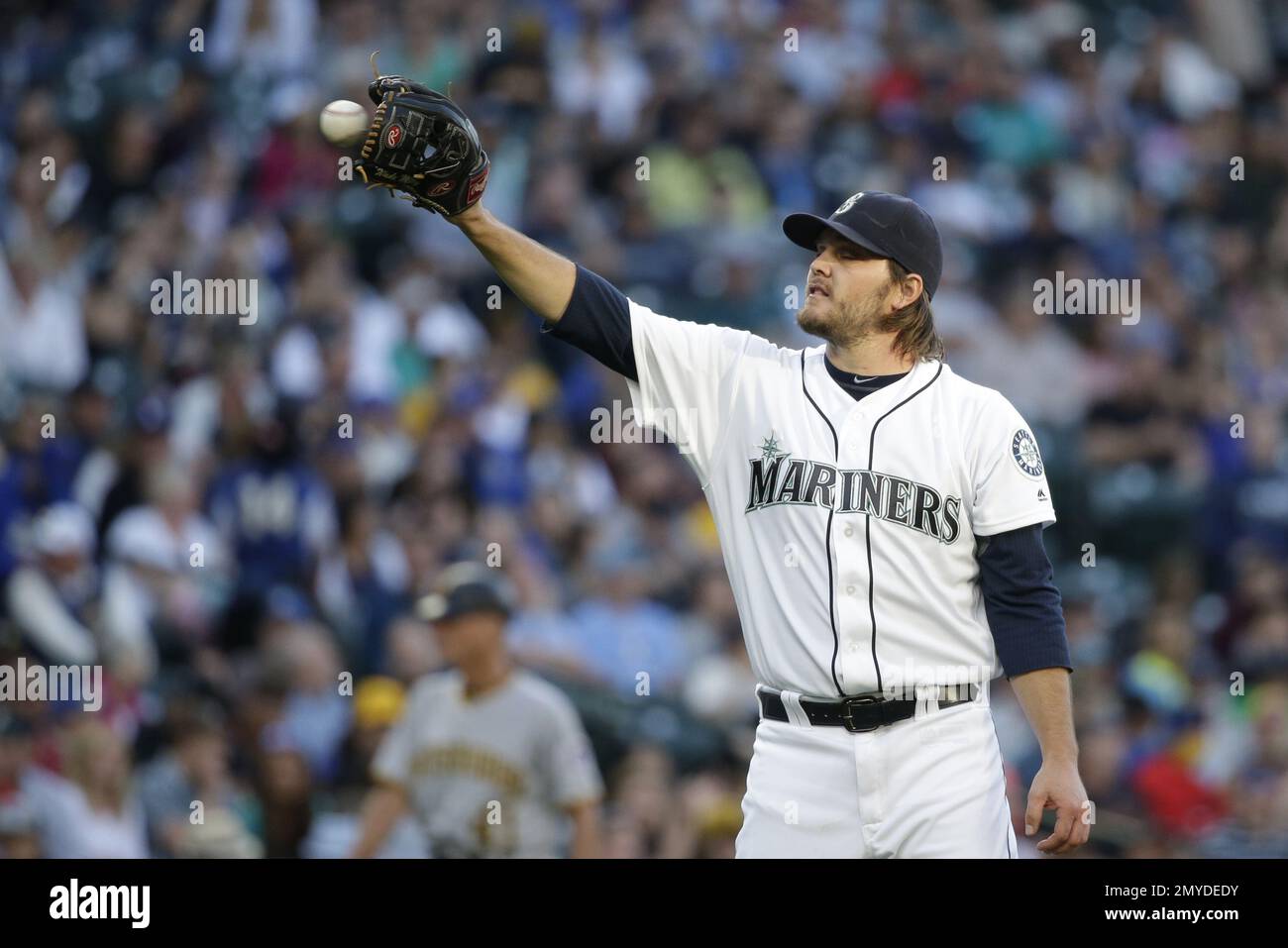 Seattle Mariners starting pitcher Wade Miley in action against the ...