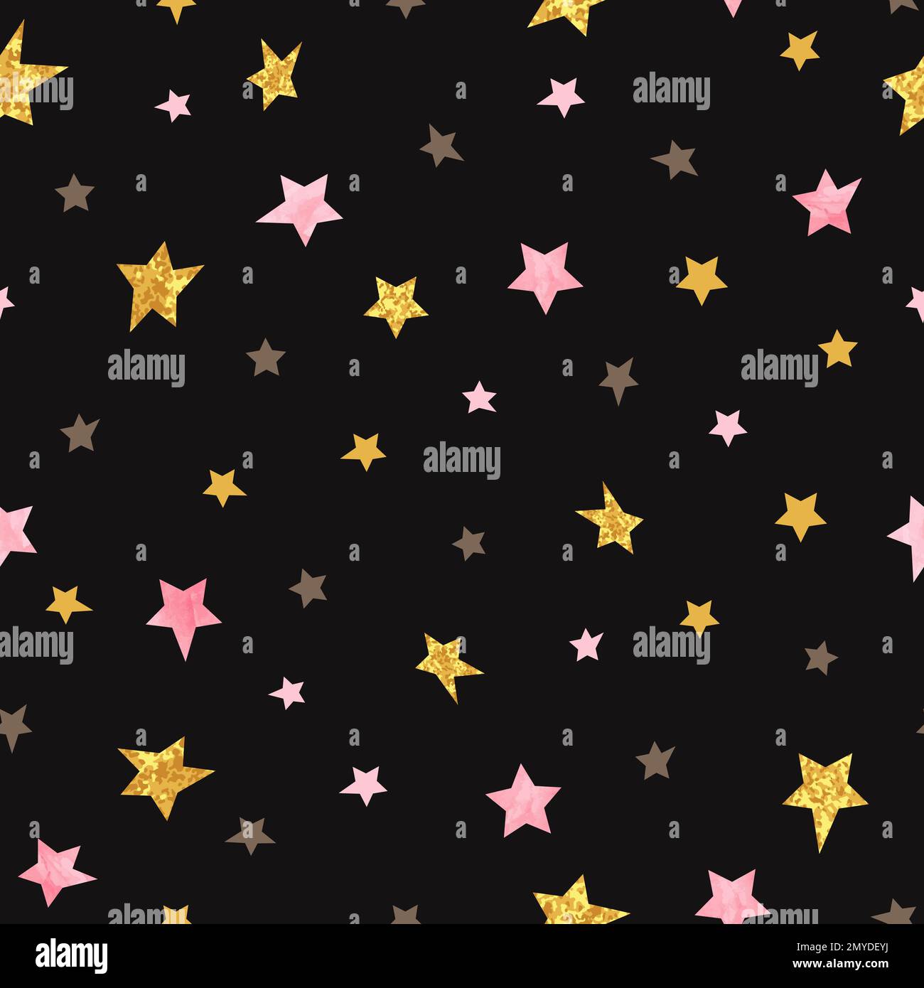 Seamless Stars pattern. Vector background with watercolor pink and ...