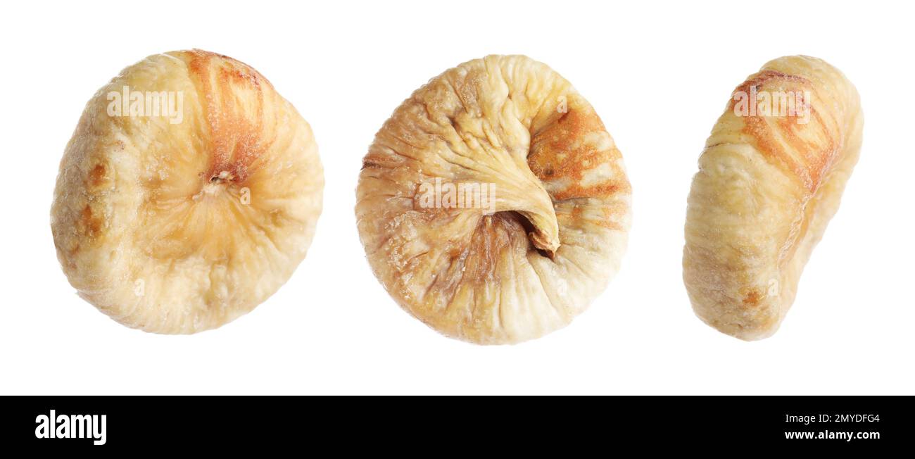 Dried fig fruits falling on white background. Banner design Stock Photo ...