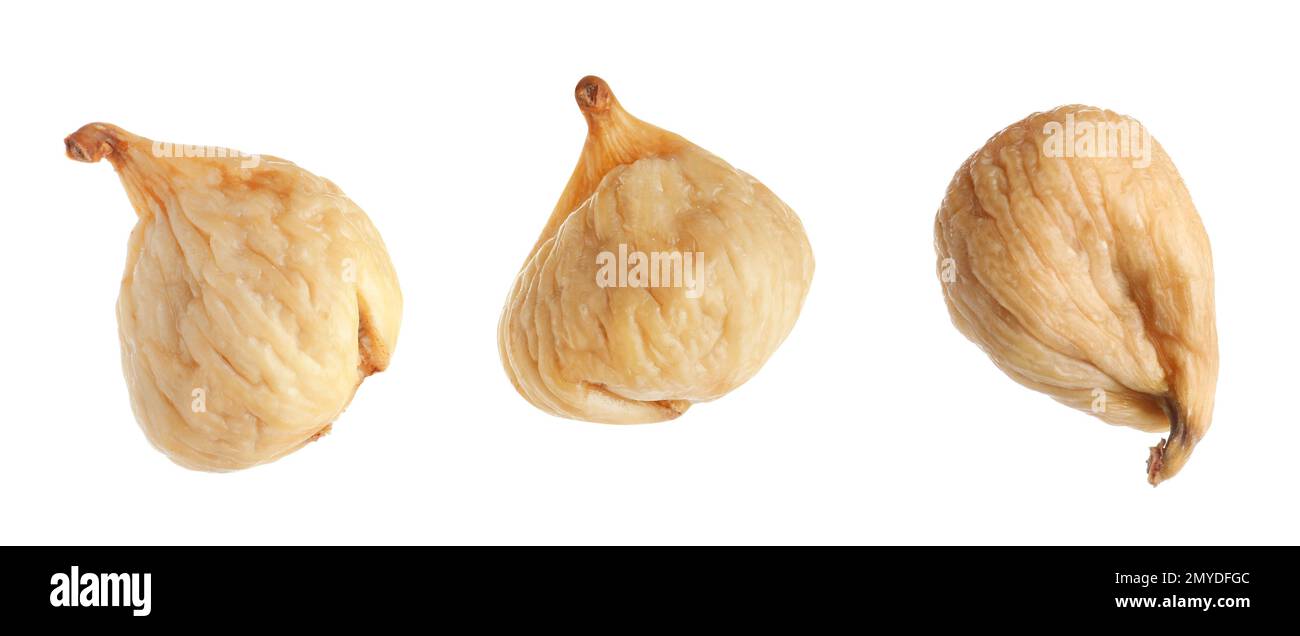 Dried fig fruits falling on white background. Banner design Stock Photo ...