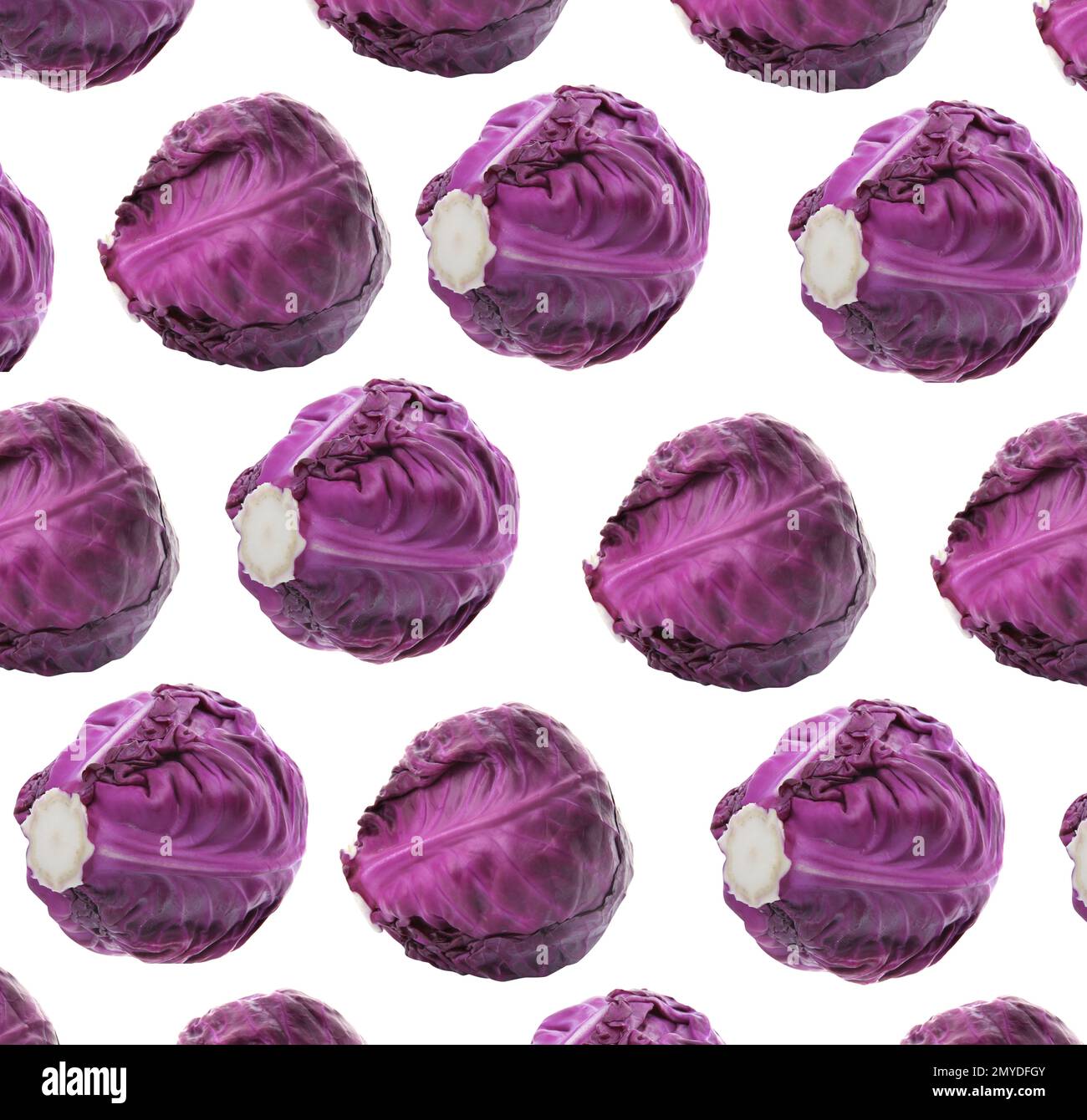 Whole red cabbages on white background. Pattern design Stock Photo - Alamy