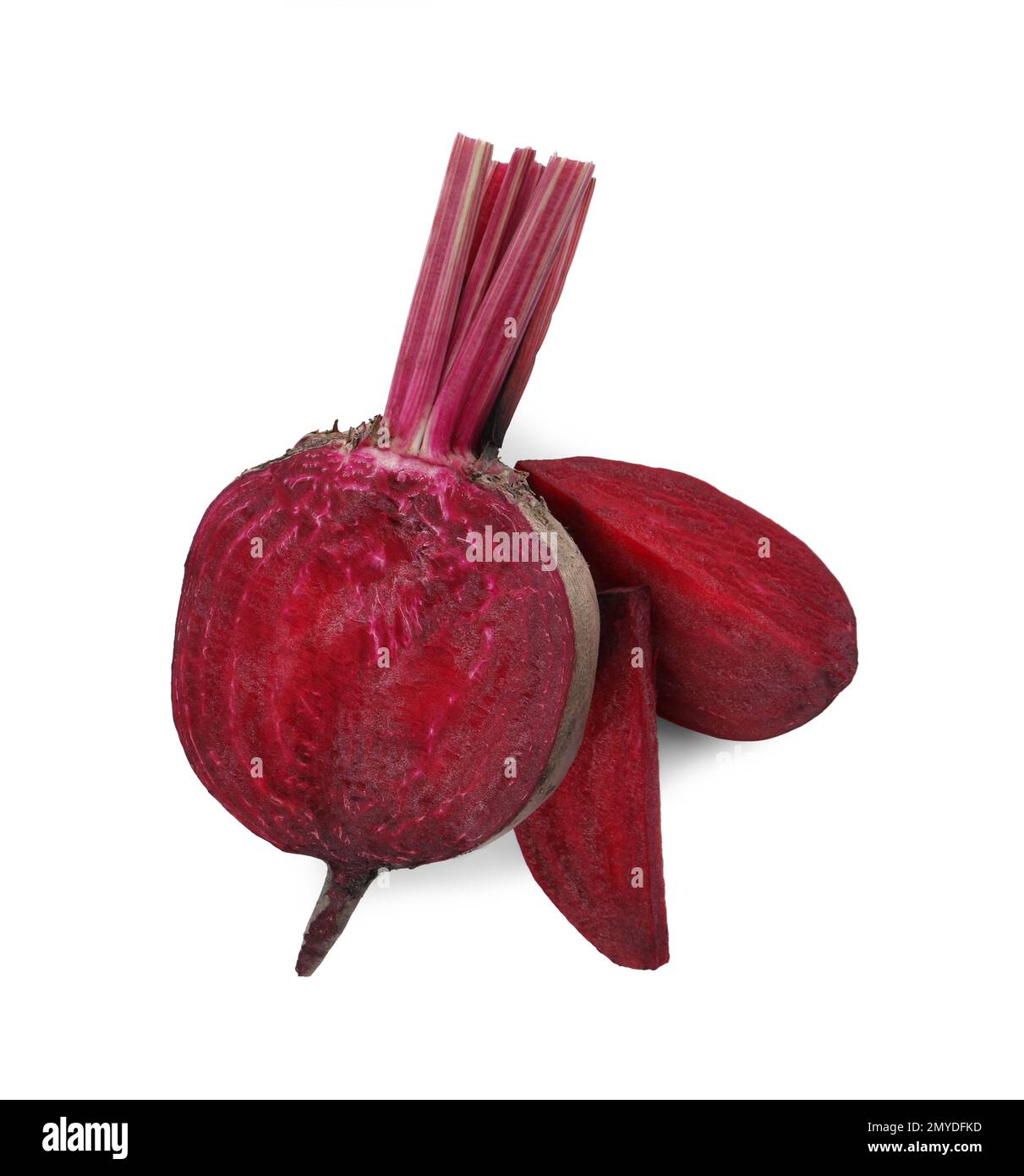 Cut fresh red beet isolated on white, top view Stock Photo - Alamy