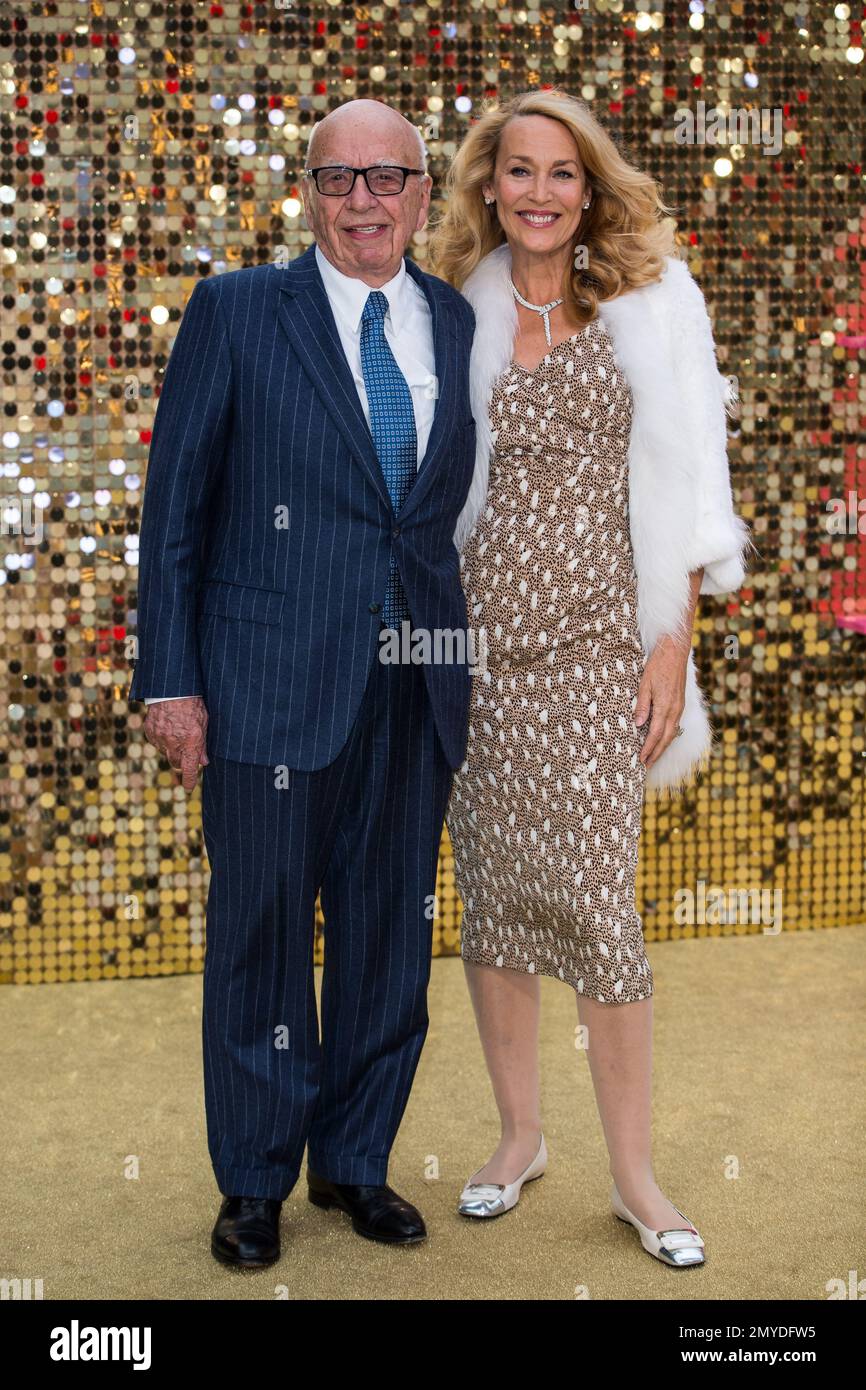 Rupert Murdoch and Jerry Hall pose for photographers upon arrival at ...
