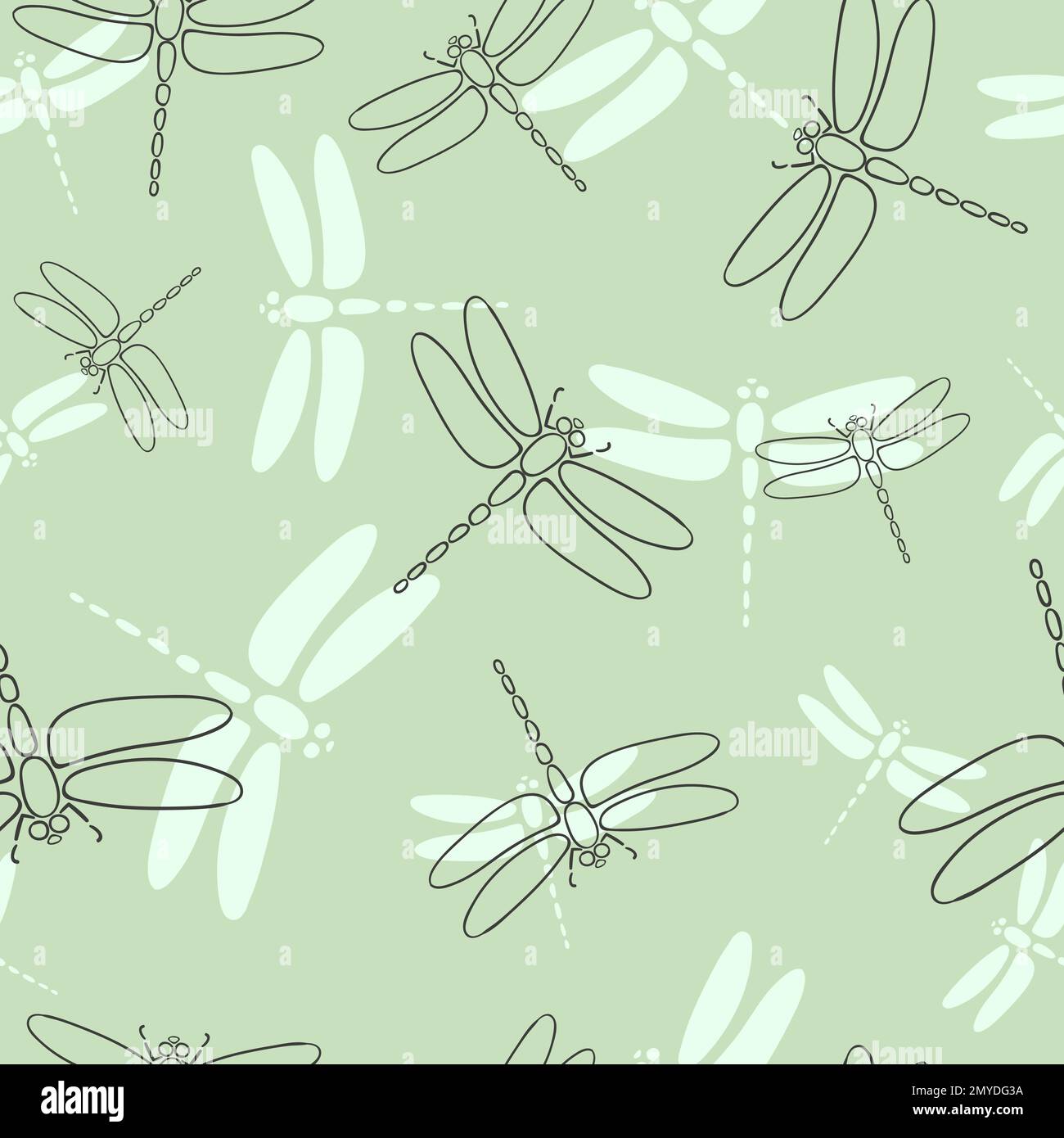 Seamless dragonflies pattern. Vector illustration Stock Vector Image ...
