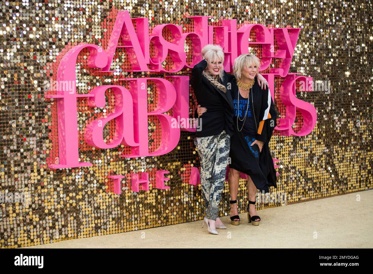 Actresses Joanna Lumley, left, and Jennifer Saunders pose for ...
