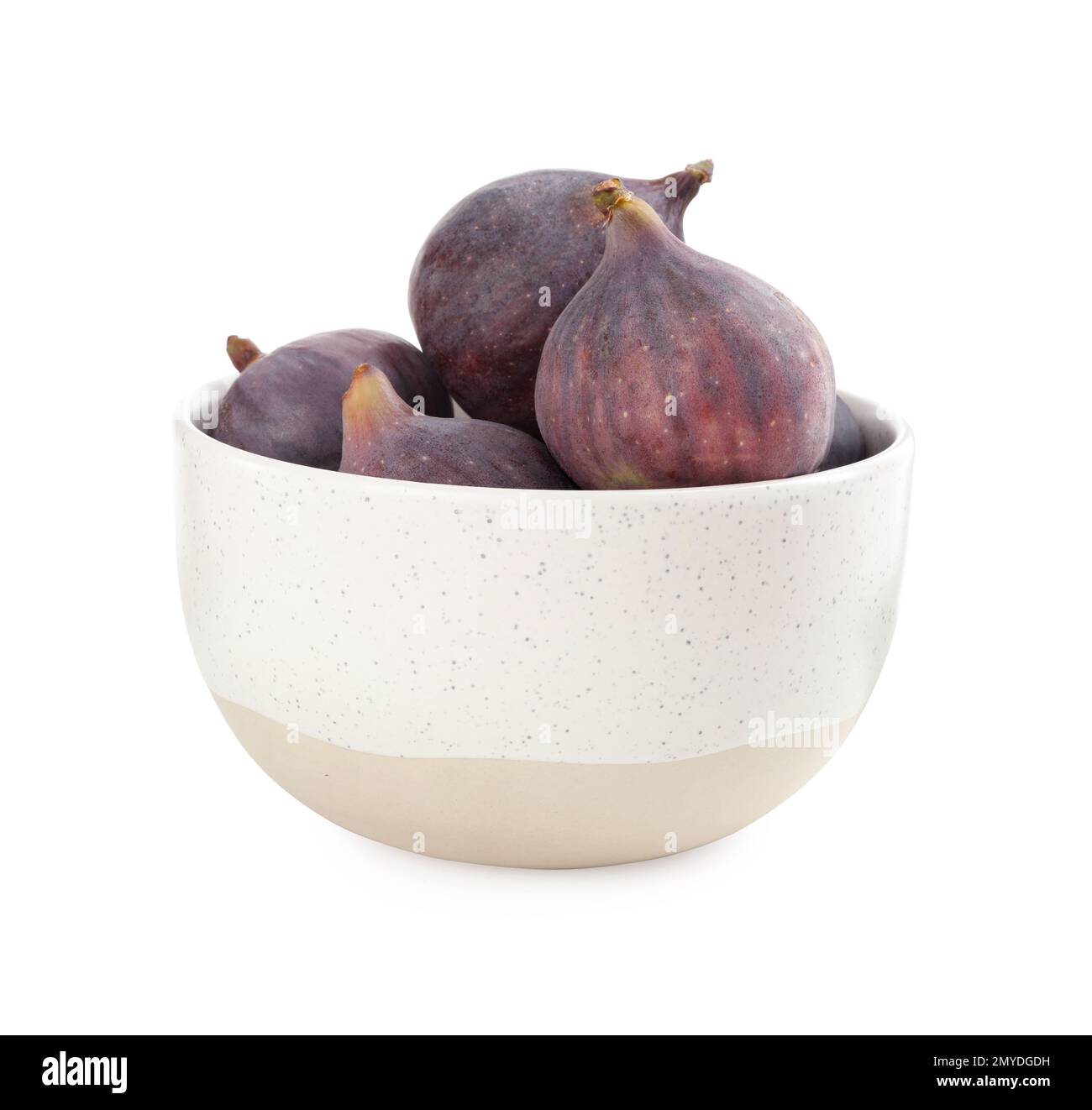 Whole tasty fresh figs in bowl on white background Stock Photo - Alamy