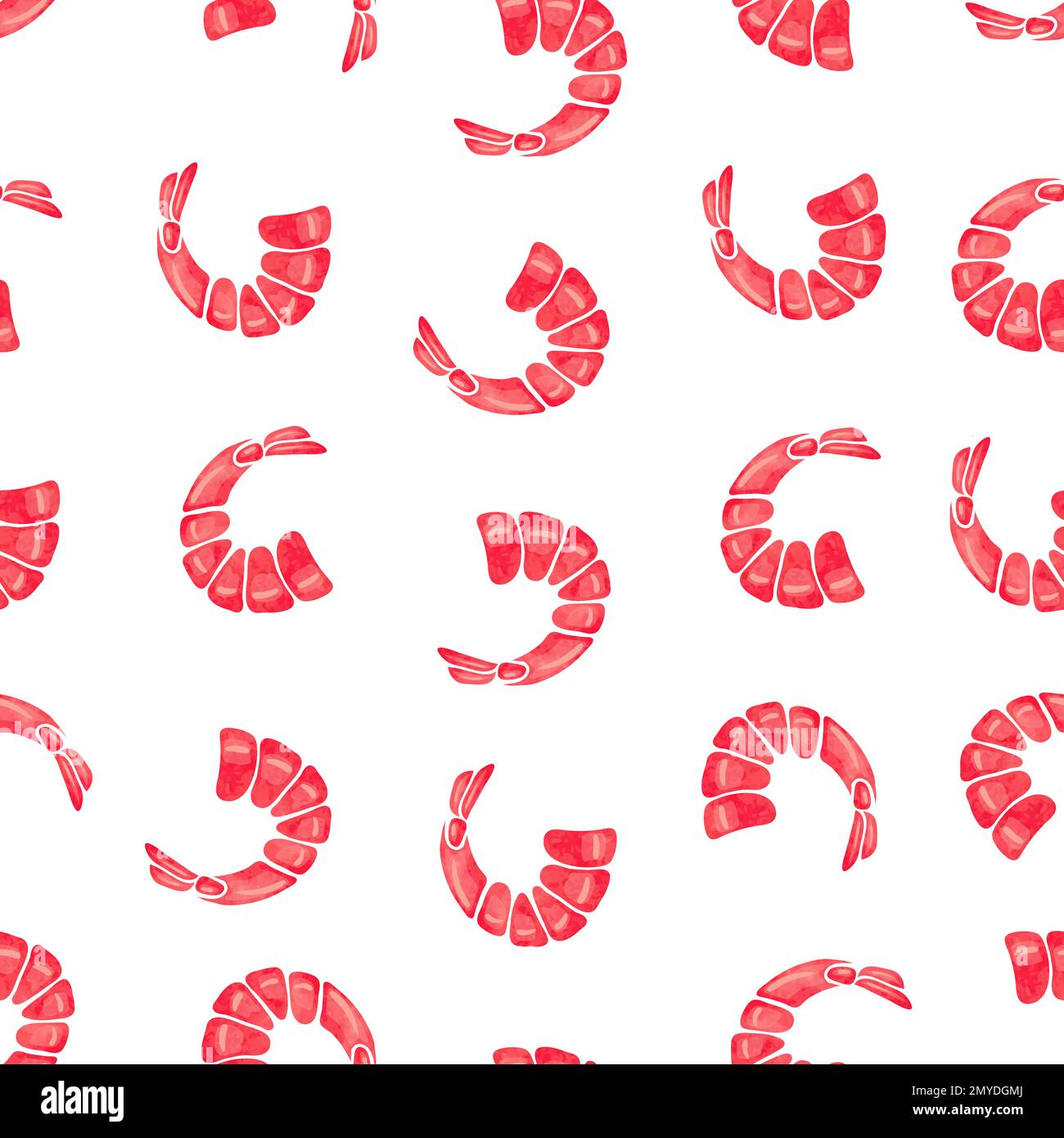 Seamless shrimp pattern. Vector seafood background Stock Vector Image ...