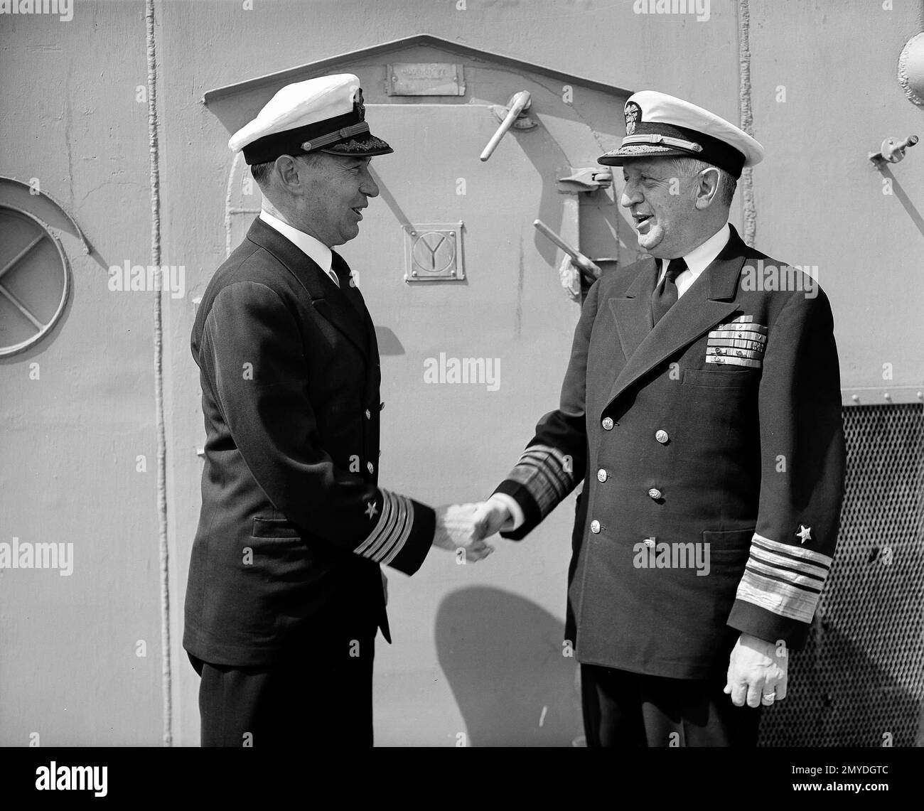 Capt. Roscoe H. Hillenkoetter, skipper of the battleship USS Missouri ...