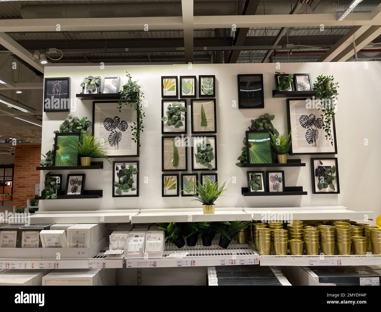 The Ikea display featuring fake plants and frames Stock Photo - Alamy