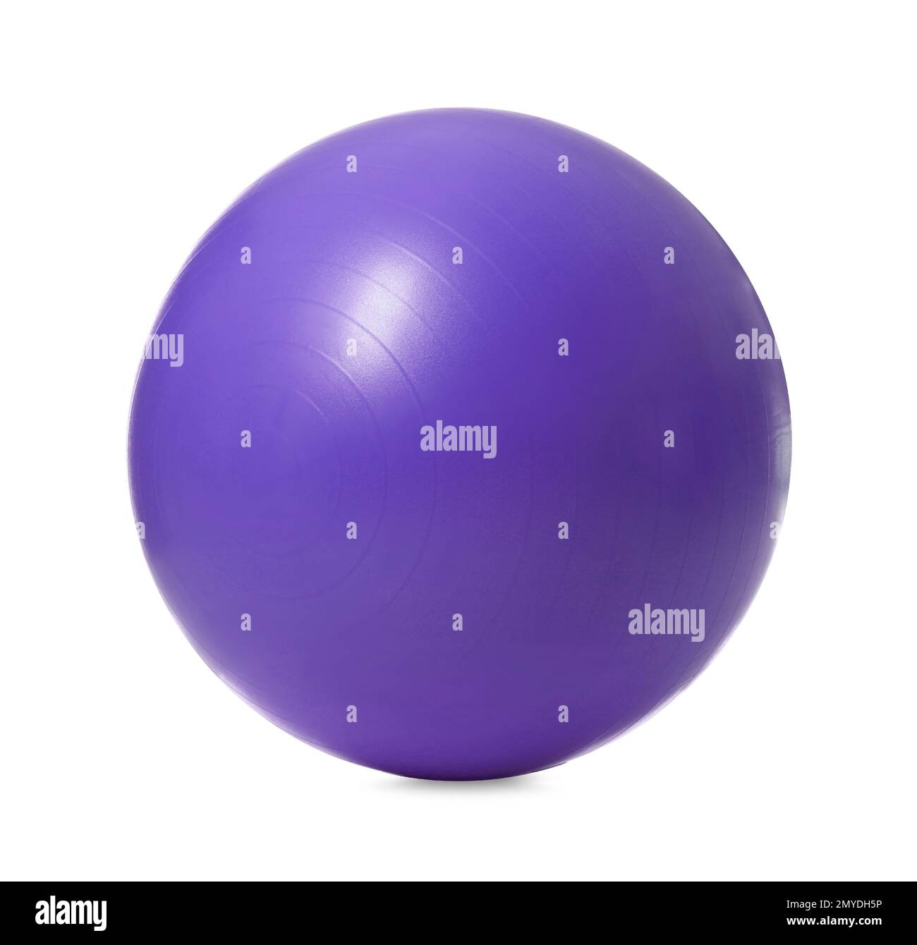 New purple fitness ball isolated on white Stock Photo - Alamy