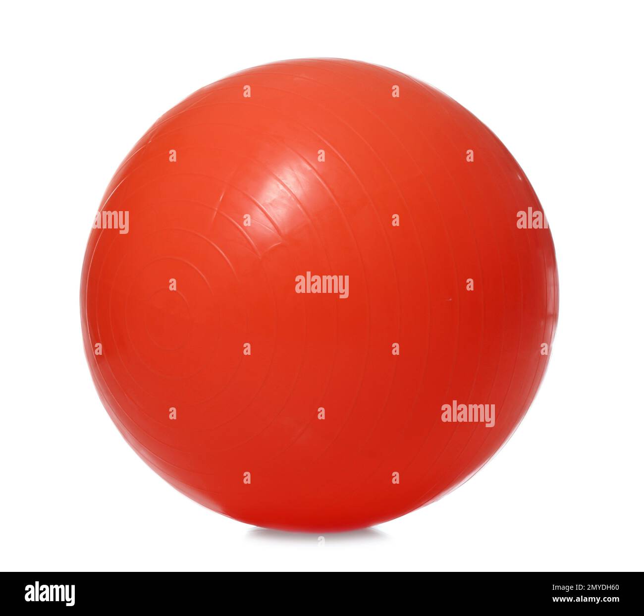 New red fitness ball isolated on white Stock Photo - Alamy