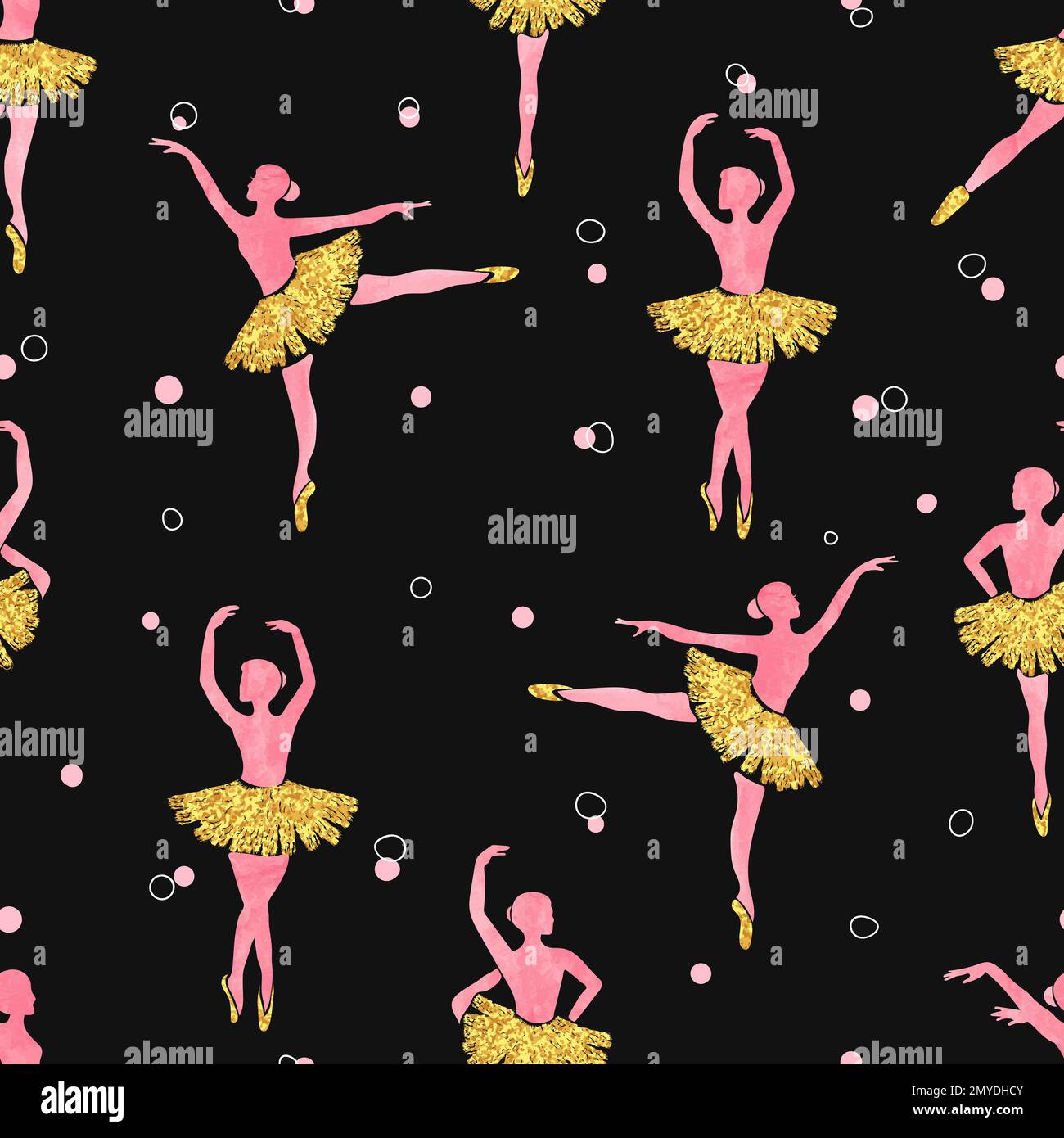 Dancing ballerinas seamless pattern. Vector illustration Stock Vector ...
