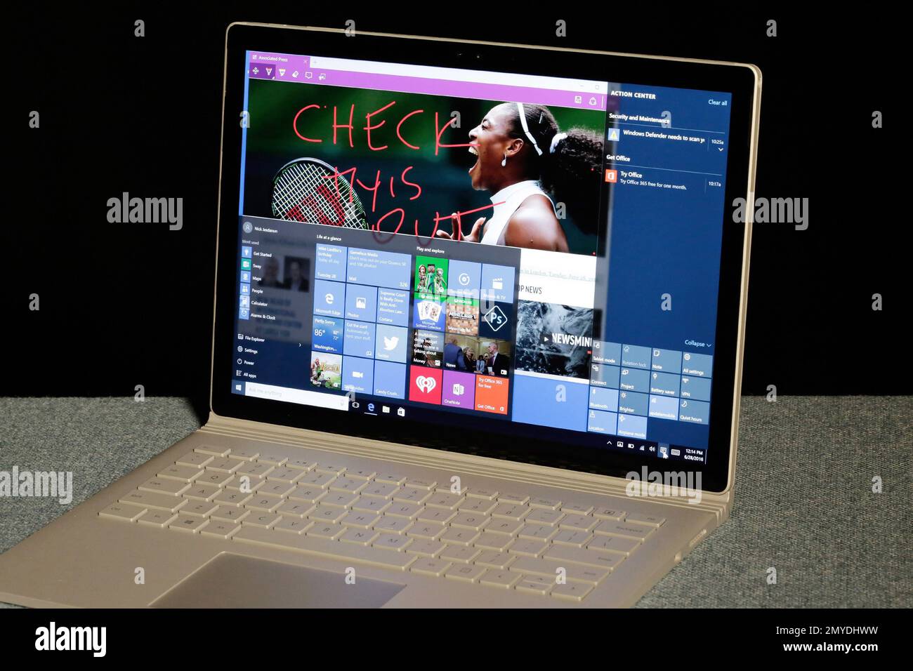 This Tuesday, June 28, 2016, photo shows Windows 10 operating on a ...