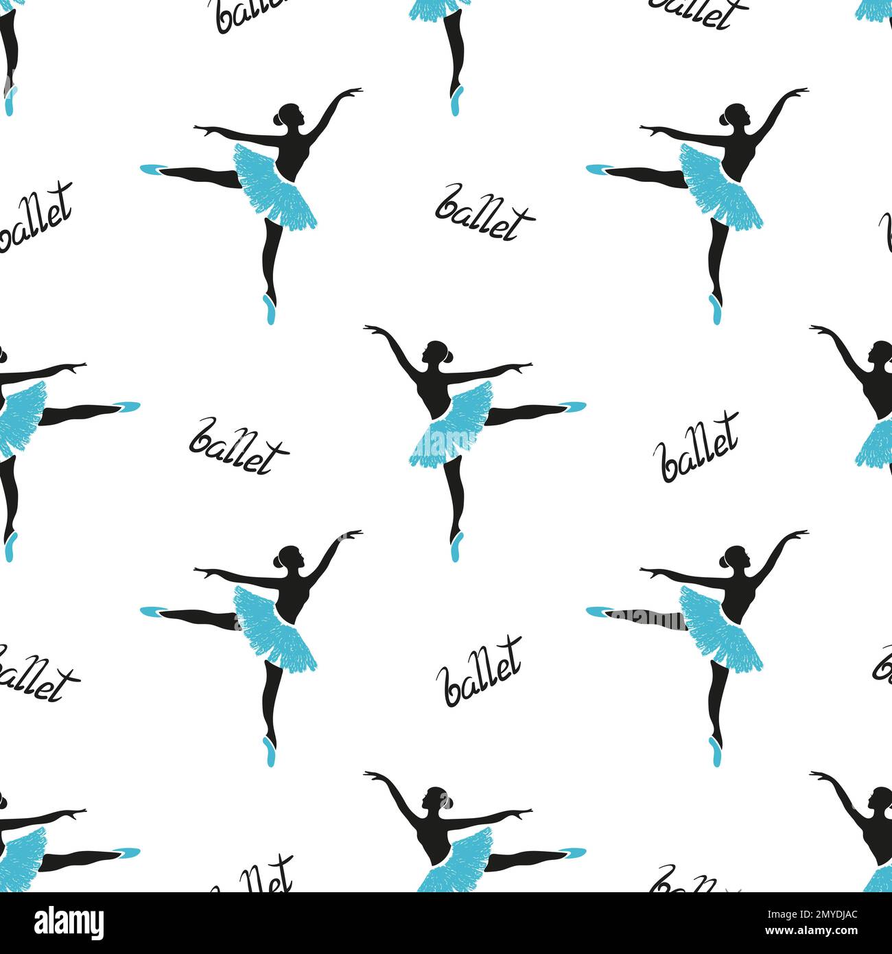 Seamless ballerinas pattern. Vector ballet background Stock Vector ...