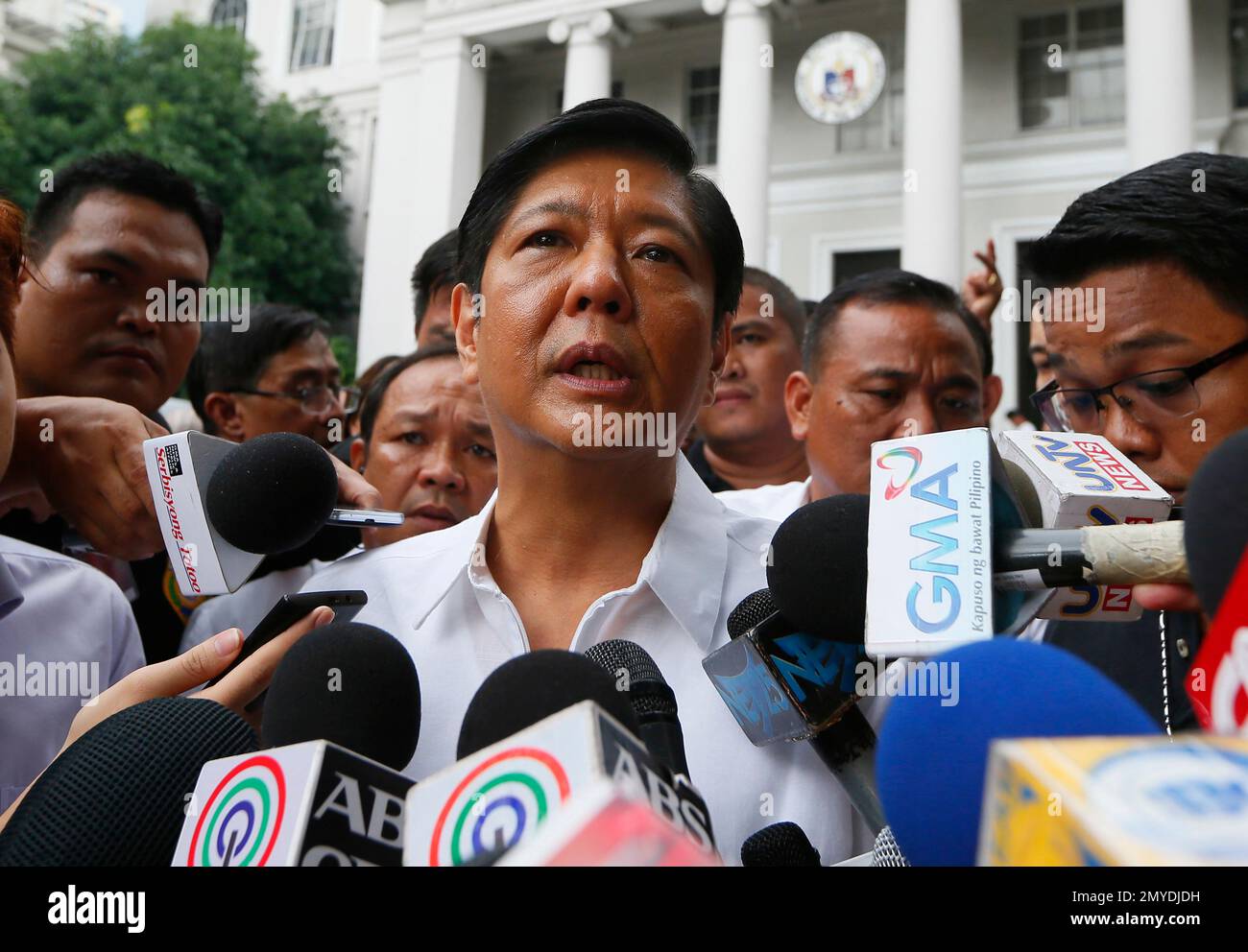 Defeated vice-presidential candidate Sen. Ferdinand "Bongbong" Marcos ...