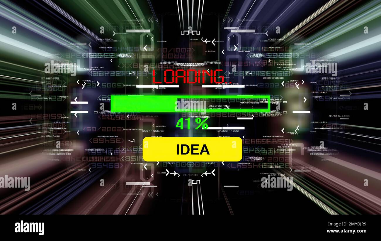 Idea loading progress bar on the screen Stock Photo - Alamy