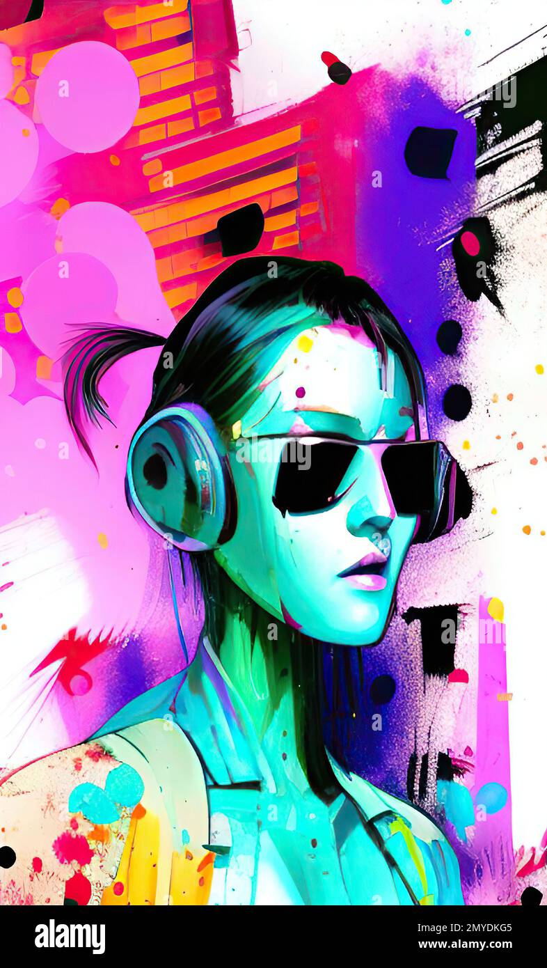 Music background with splash watercolor Stock Photo - Alamy