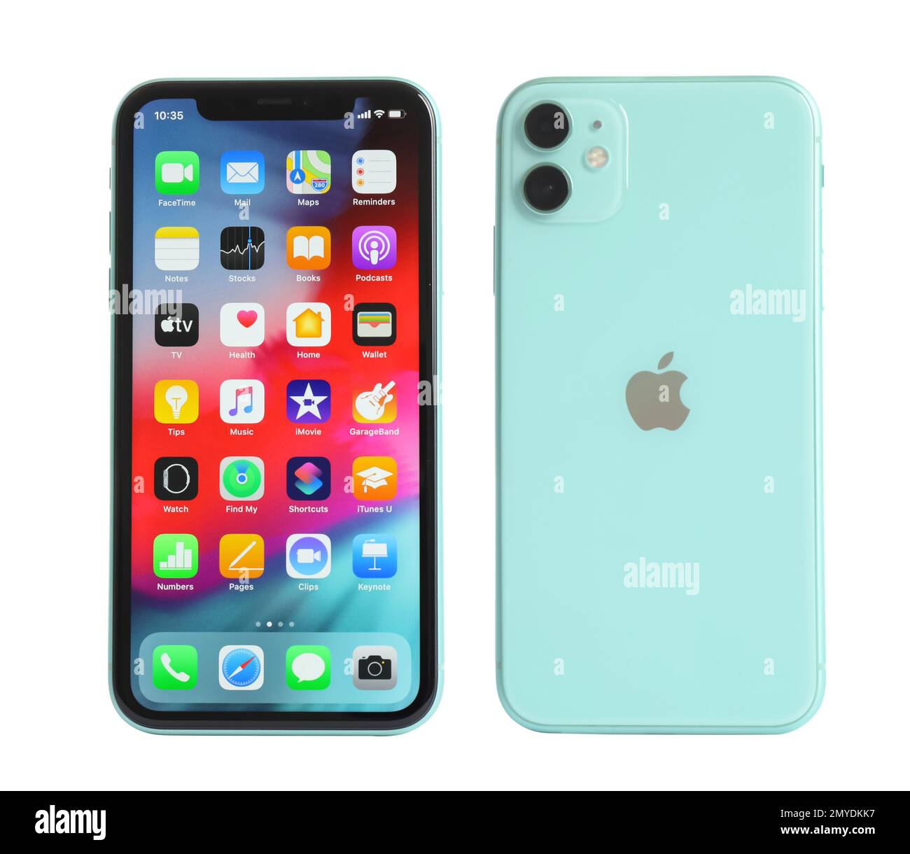 MYKOLAIV, UKRAINE - JULY 07, 2020: New modern iPhone 11 with home ...