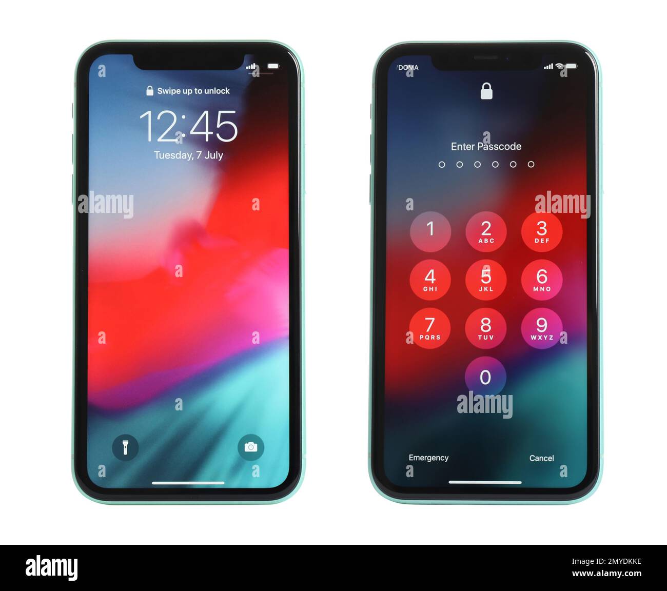 MYKOLAIV, UKRAINE - JULY 07, 2020: New modern iPhone 11 with lock ...