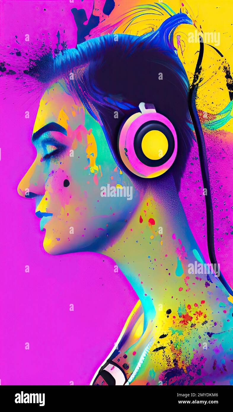 Music background with splash watercolor Stock Photo - Alamy