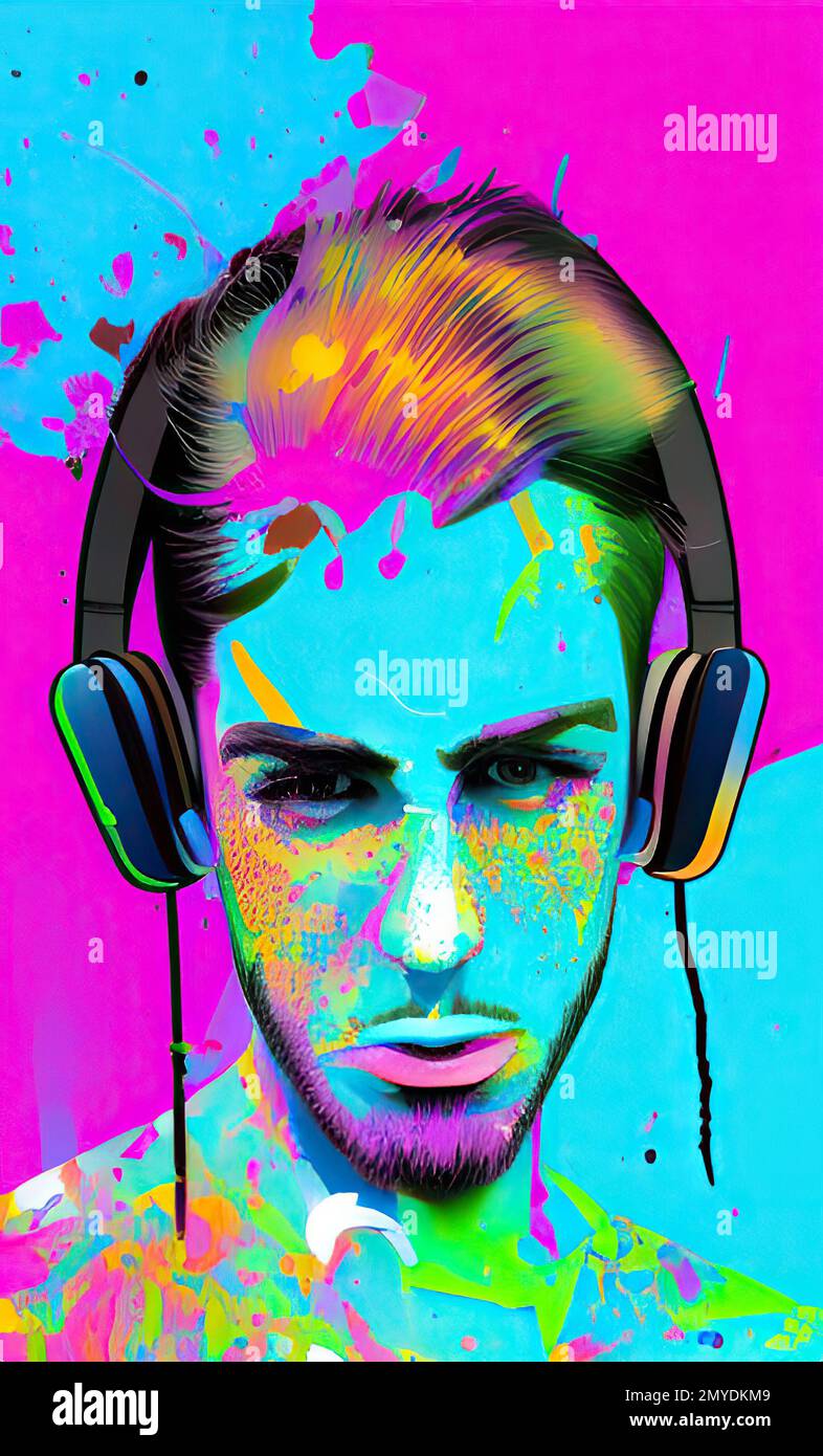 Music background with splash watercolor Stock Photo - Alamy