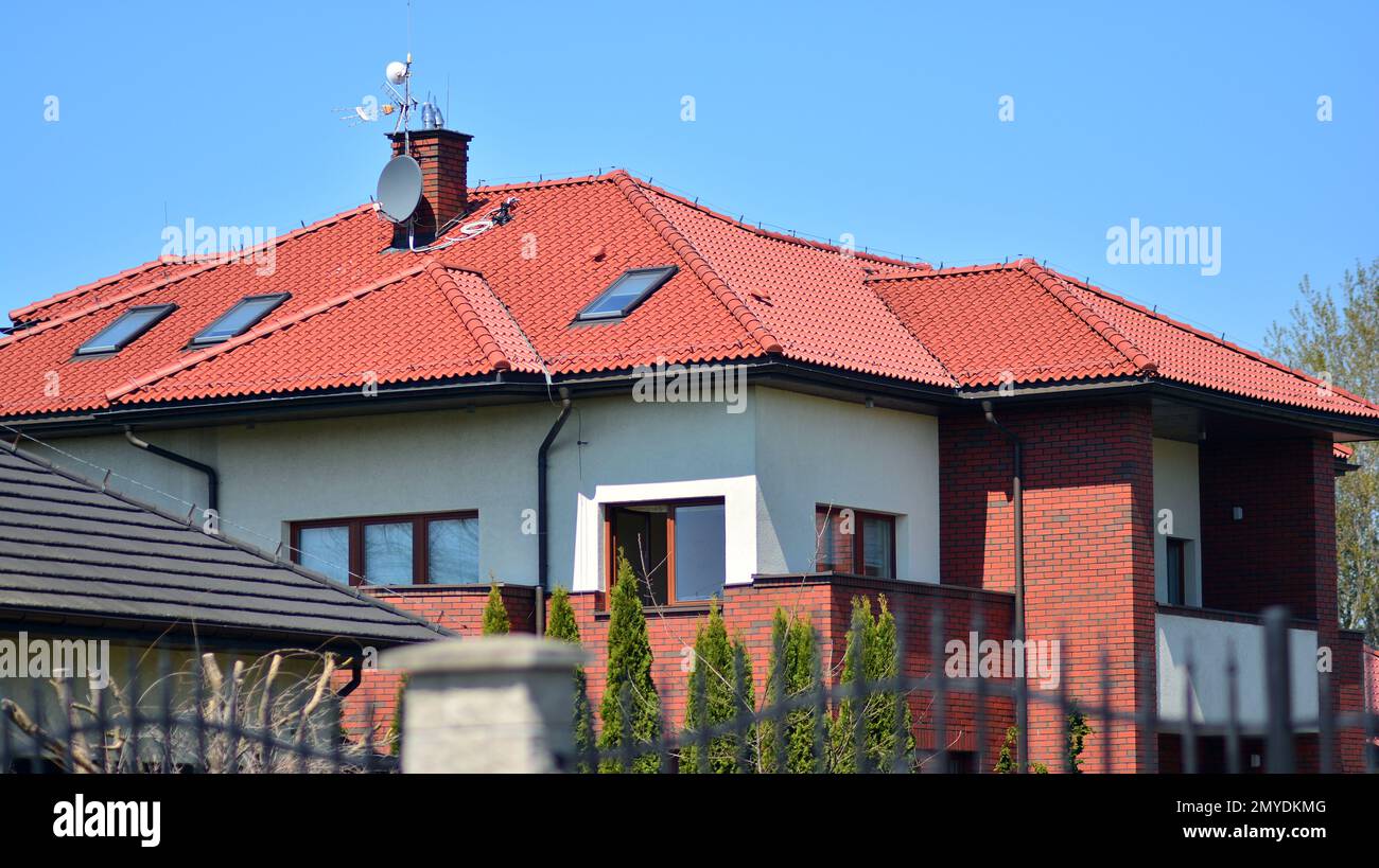 New single family house in a new development area. Residential home ...