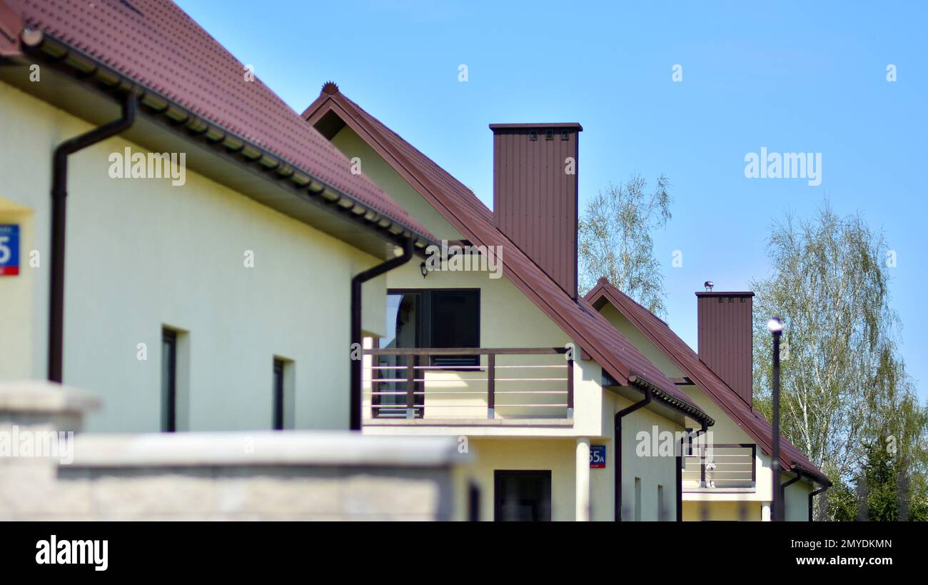 New single family house in a new development area. Residential home ...