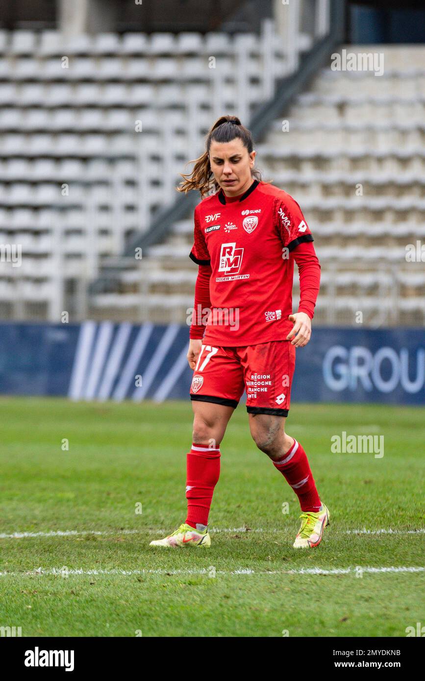 Rose Lavaud of Dijon FCO reacts during the Women's French championship ...