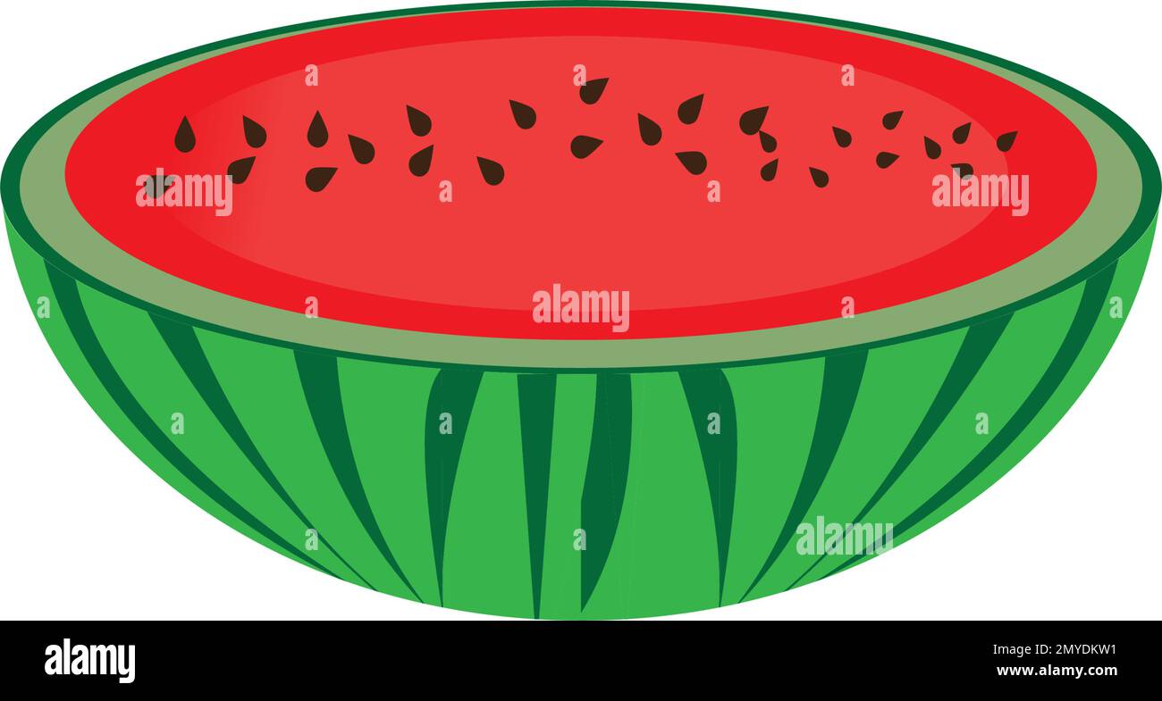 Fresh cartoon watermelon cut Cut Out Stock Images & Pictures - Alamy