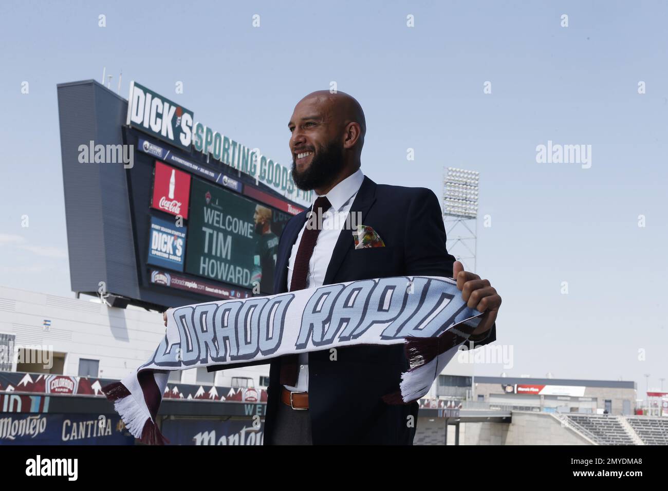 Colorado Rapids new goalie Tim Howard during the player's introduction ...