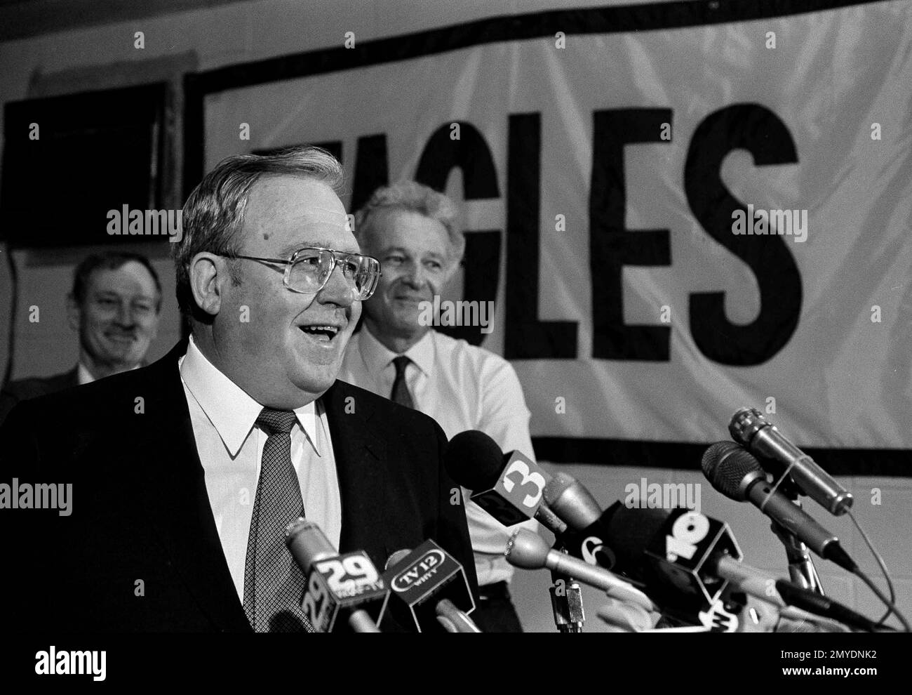 Philadelphia Eagles head coach Buddy Ryan talks with the media after ...